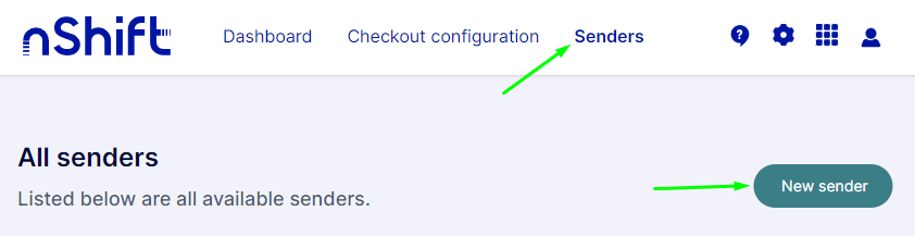 Add a new sender – nShift