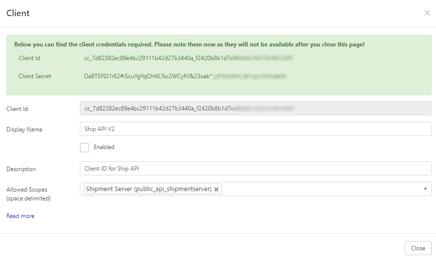 Creating a Client ID and Client Secret for Ship API v2 – nShift