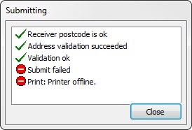 Error message: "Printer offline". No label is printed – nShift