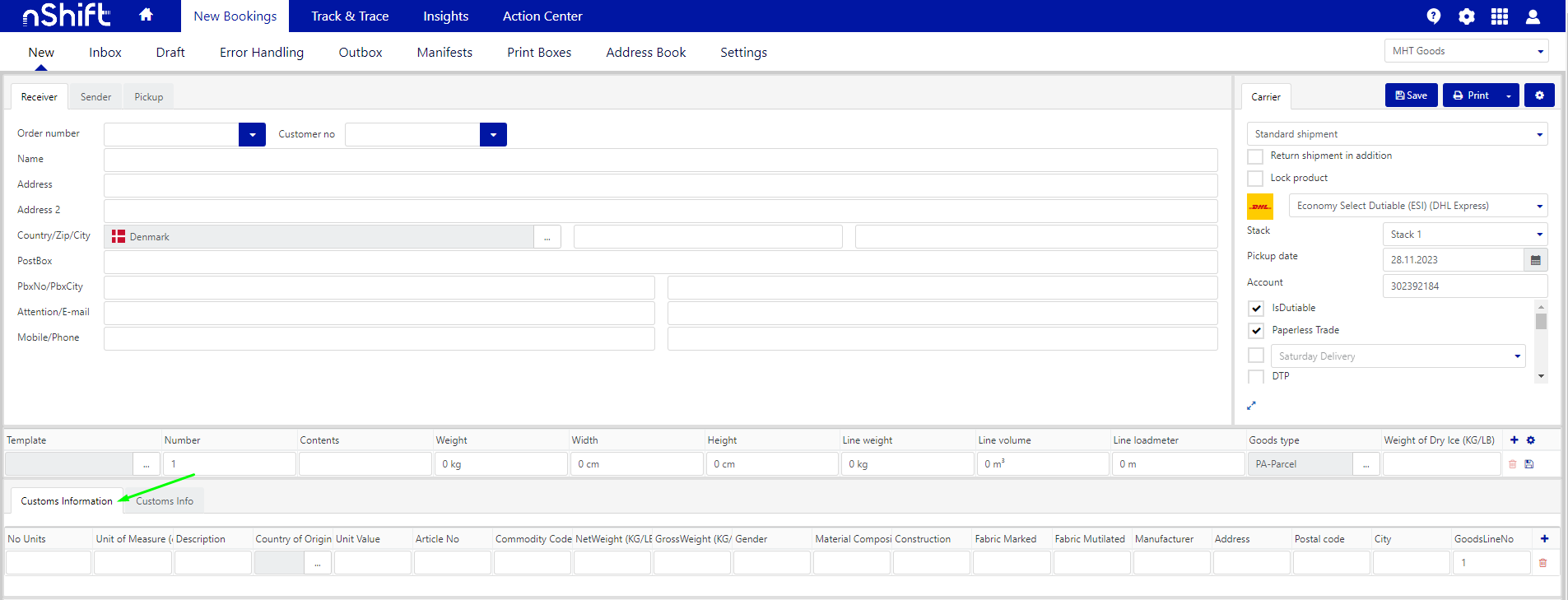 Creating a Commercial Invoice in Ship – nShift