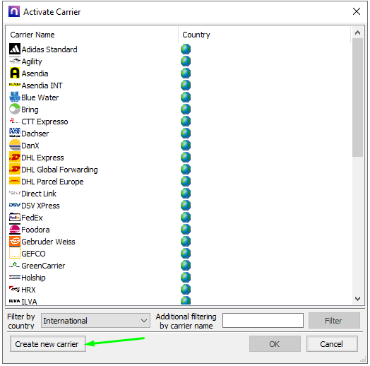 Setting up a custom carrier – nShift